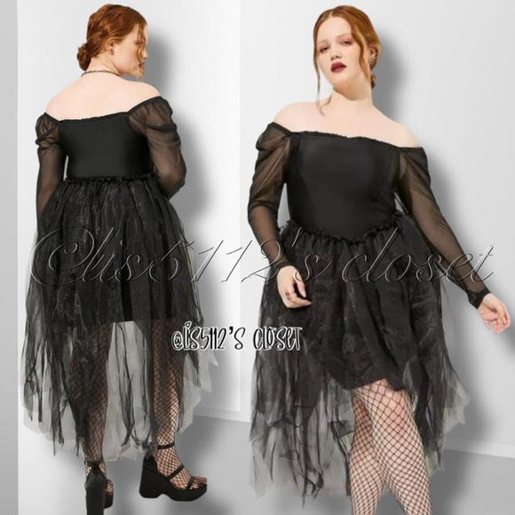 torrid | Dresses | Torrid Black Off Shoulder Whimsygoth Gothic Witch ...